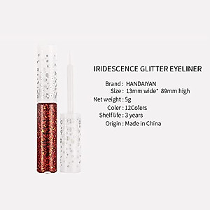 Quxunzzz Liquid Glitter Eyeshadow,Liquid Glitter Eyeliner Metallic Glitter Shimmer Eye Looks Waterproof Long Lasting Quick-Drying Sparkling Eye Shadow Makeup euphoria makeup 11