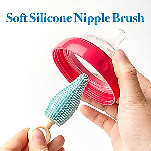 Portable Baby Bottle Drying Rack with Bottle Brush,Small Travel Cleaning Drying Bottle Kit for Baby Accessories