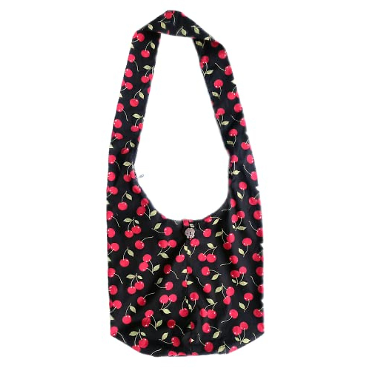 SAE99 Cotton Cross body Shoulder Sling Handmade Bag (Black Cherry)