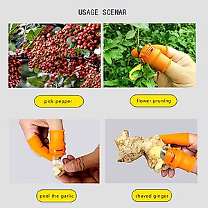 ZFYOUNG Garden Silicone Thumb Knife Set of Two, Picking Vegetable Thumb Knife Finger Guard Picker, Splitter Harvesting Tool