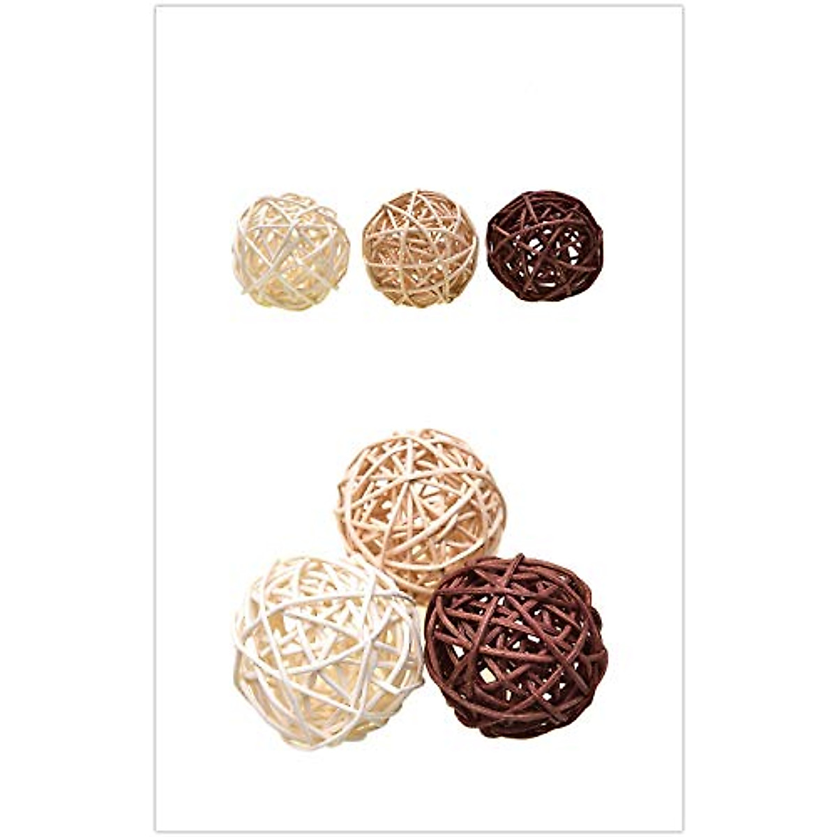 Pemalin Natural Decorative Wicker Rattan Balls- Vase Filler, House Ornament, Christmas Tree Garden Wedding Party Coffee Table Decoration,Craft DIY, Parrot, Bird Toys Balls.