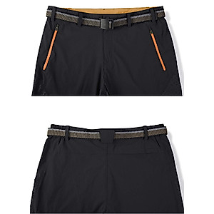 TACVASEN Men's Cargo 3/4 Long Shorts Quick Dry Below Knee Capri Slim FIit Pants Black, 34