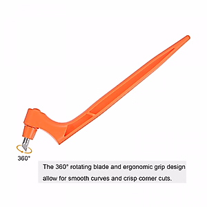 uxcell Craft Cutting Tools, 360 Degree Rotating Blades Stainless Steel Cutter with 30 45 Degree Blade for DIY Crafts Stencils Scrapbooks, Orange