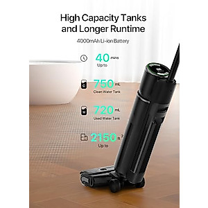 Qualelec Q12 MAX Portable All in One Smart Cordless Wet Dry Vacuum Cleaner and Mop,Long Run Time, Lightweight Hardwood Floors Cleaner for Sticky Messes and Pet Hair.