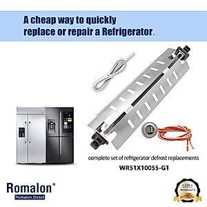 WR51X10055 Refrigerator Defrost Heater Kit WR55X10025 Temperature Sensor WR50X10068 High Limit Thermostat Fit for GE by Romalon
