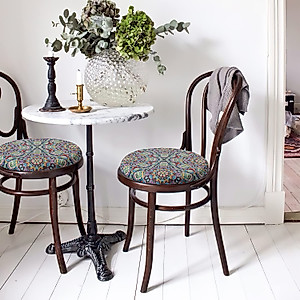 Gumcoly Round Memory Foam Chair Cushion Circle Bar Stool Pad Detachable Chair Seat Cushion with Removable Cover and Rubber Back Anti Slip Kitchen Dining Chair Pad 13 Inches Exotic