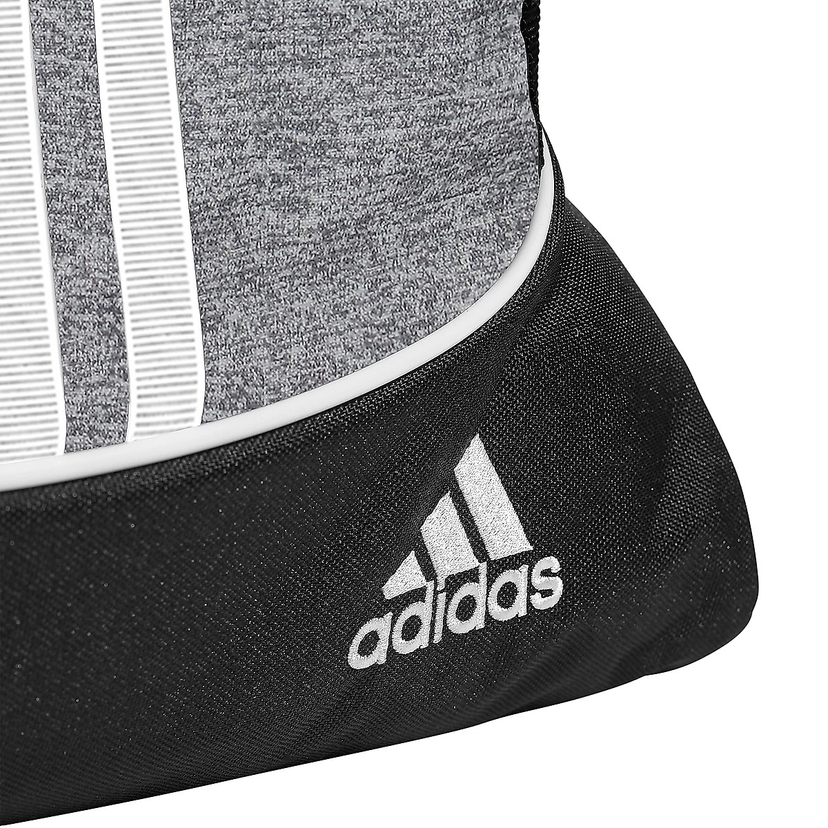 adidas Unisex Alliance Sackpack (12L) Lightweight Athletic Small Drawstring Team Sports Workout Bag, Jersey Onix Grey/Black/White, One Size