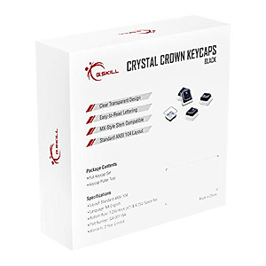 G.SKILL Crystal Crown Keycaps - Keycap Set with Transparent Layer for Mechanical Keyboards, Full 104 Key, Standard ANSI 104 English (US) Layout - Black