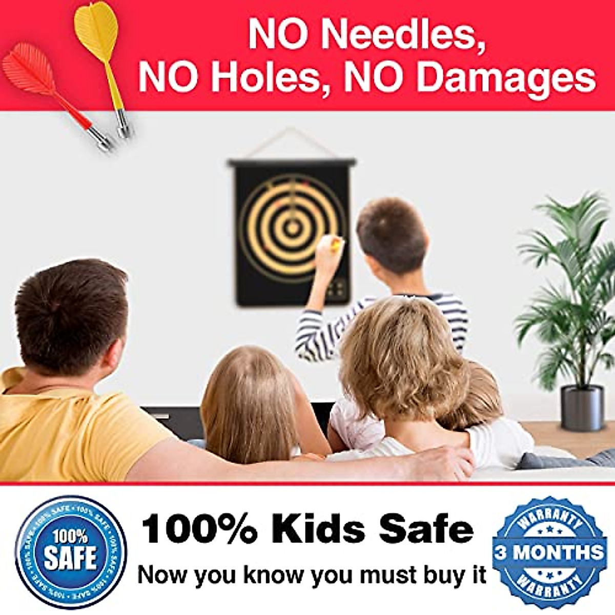 FUNGENIX Magnetic Dart Board for Kids - Indoor Outdoor Darts Game, 16pcs Magnetic Darts, Double Sided Board Games Set, Best Toys Gifts for Teenage Age 5 6 7 8 9 10 11 12 13 14 15 16 Years Old Boys