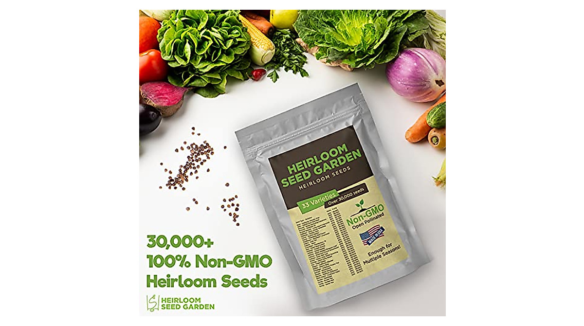 Heirloom Seed Bank – 33 Varieties with 30,000 Non-GMO Seeds in USA