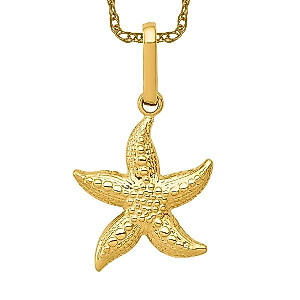 IceCarats 14K Yellow Gold Starfish Necklace Charm Pendant Only