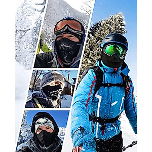 ANTARCTICA GEAR Heated Balaclava Face Ski Mask Windproof Warm Heating Hat for Motorcycle Riding Women Men Black