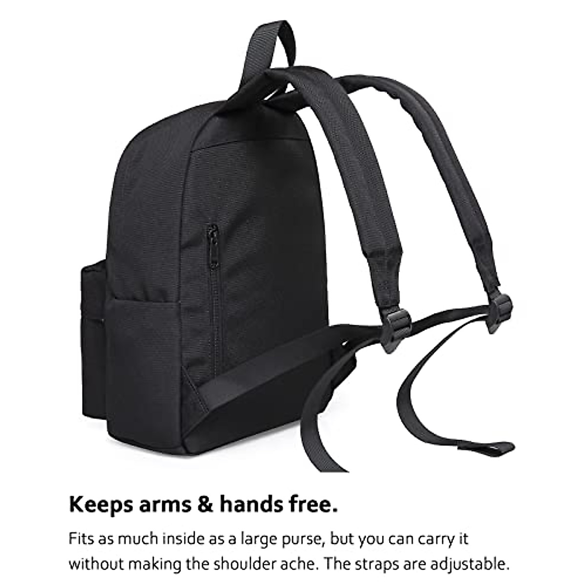 HotStyle SIMPLAY+ Classic Mini Backpack Small Travel Bag, Plain, Black