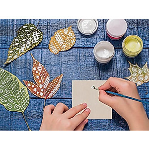 24 Pcs 4 x 4 Inch Unfinished Wooden Cutout Tiles Blank Wood for DIY Painting Staining Wall Decor