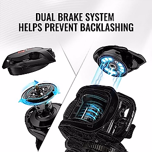 Piscifun Carbon XCS Baitcaster Reel, 5.5 oz Baitcasting Fishing Reel, 8.1:1 Gear Ratio & Dual Brake System Carbon Frame Smooth Casting Reel, Carbon Black Right Handed