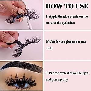 Clear Eyelash Glue Eyelash Adhesive Super Strong Hold Lash Glue Waterproof False Eyelashes Glue Suitable for Sensitive Eyes Lash Adhesive 0.176oz,(Clear)