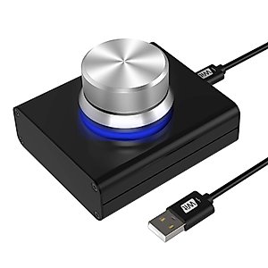 DROK USB Volume Control Knob, PC Computer Speaker Volume Control Audio External Volume Control Knob with 1-Key Mute Function Support Win7 8 10 XP Mac Vista Android