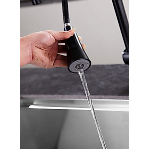 ANZZI Carriage Modern Single Hole Kitchen Faucet, Single Handle Oil Rubbed Bronze Kitchen Faucet, Commercial Stainless Steel Kitchen Bar Pull Out Kitchen Sink Faucet, KF-AZ211ORB