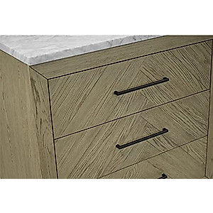 Avery 30-inch Bathroom Vanity (Carrara/Gray Oak): Includes Gray Oak Cabinet with Stunning Carrara Marble Countertop and White Ceramic Sink