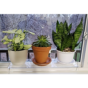 SUPREMETECH Hanging Acrylic Shelves for Windows (16" Wide, 1 Shelf - 26" Tall)