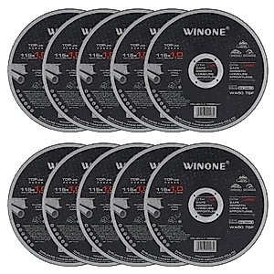 WINONE Cut Off Wheel 4 1/2,10 Pack Cutting Wheel Ultra Thin 0.04x0.87 inch Cutting Disc Stainless Steel Angle Grinder Cutting Disc Fast Burr-Free Metal Cutting Blade