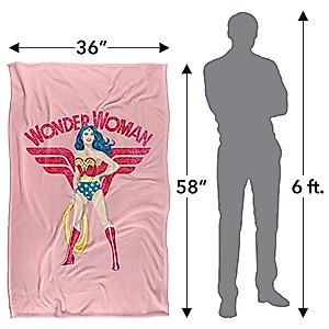 Wonder Woman WW Sparkle Silky Touch Super Soft Throw Blanket 36" x 58"