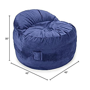 CordaRoy's Chenille Nest Gaming Bean Bag Chair with Controller Pockets and Handle, Convertible Foam-Filled Chair/Full-Size Lounger, Charcoal