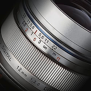 OM SYSTEM OLYMPUS M.Zuiko Digital ED 12mm F2.0 Silver For Micro Four Thirds System Camera, Compact Wide Angle lens For Starry Sky and Landscape