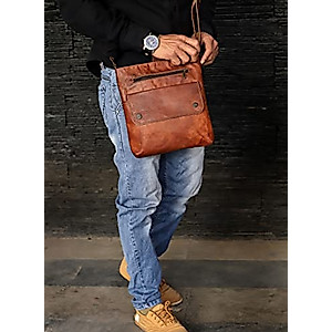 Leather Crossbody Bag for Unisex