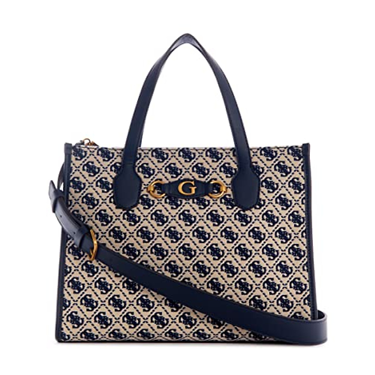 GUESS Izzy 2 Compartment Tote, Navy Logo