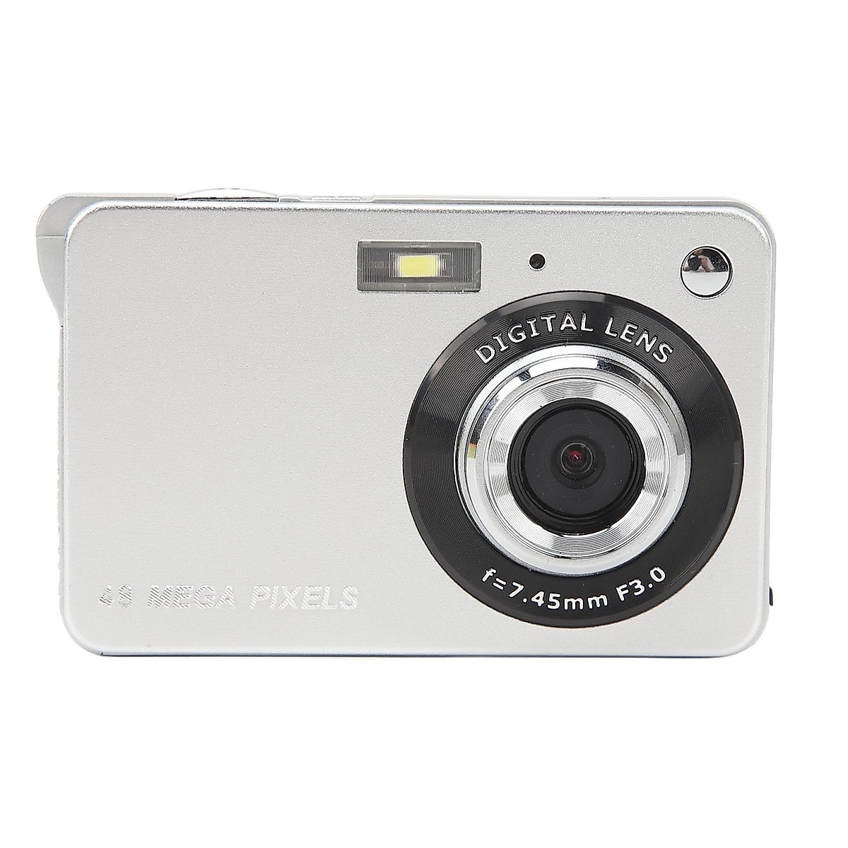 Compact Camera, 2.7 Inch TFT Screen Automatic Light Sensitization Digital Camera Silver 48MP for Vlogging