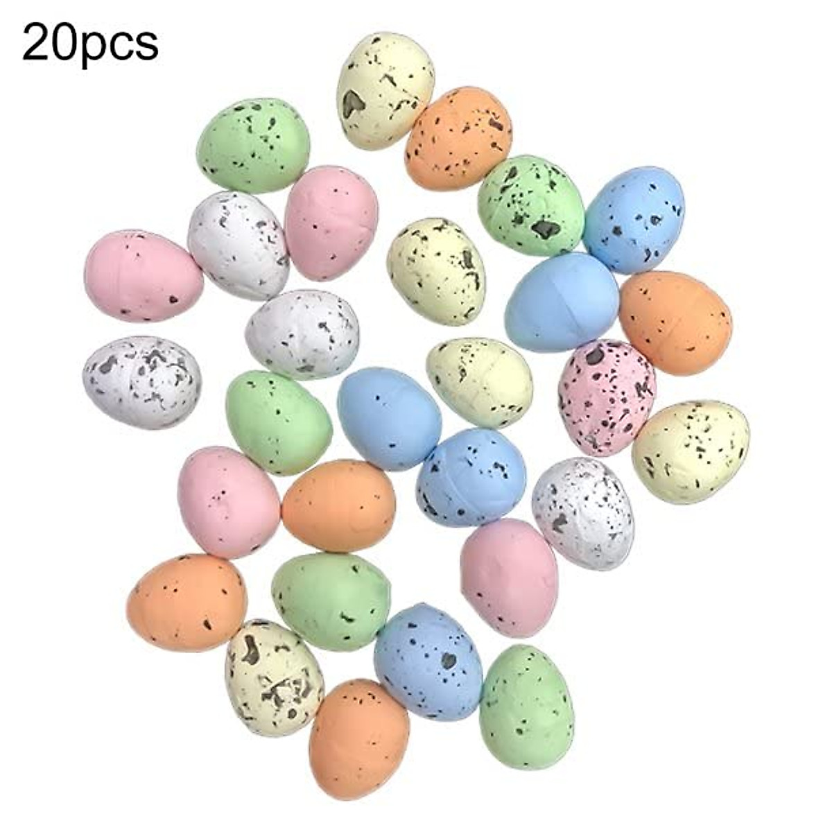 20pcs Easter Eggs Speckled Eggs Decorations Pastel Speckled Eggs Decorative Easter Eggs for Farmhouse Easter Spring Party Favors Basket Fillers Seasonal Table Setting Round Coffee (Yellow, One Size)