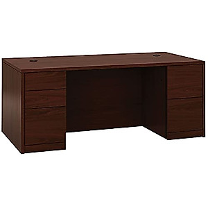 HON 105890Nn 10500 Series Double Pedestal Desk, Full-Height Pedestals, 72W X 36D, Mahogany