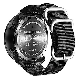NORTH EDGE Apache Tactical Watches - Digital Outdoor Sports Survival Military Watches for Men, Compass, Rock Solid, Durable Nylon Band, Steps Tracker, Pedometer Calories
