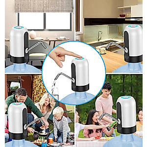 5 Gallon Water Bottle Dispenser USB Charging Automatic Drinking Electric Water Pump for Universal 3-5 Gallon Bottle Portable Water Dispenser Pump for Camping