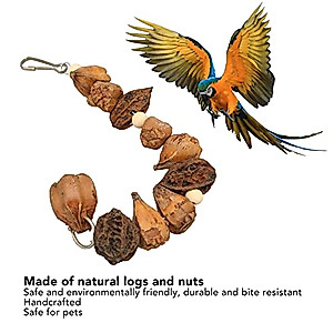 Zerodis Bird Parakeets Chewing Toy Bird Chew Toys Grinding Parakeets Toys Mouth Bite Resistance Logs Nuts Hanging Parakeets Chew Toys for Parakeets Macaws Budgies Bird Toys for Parakeetss