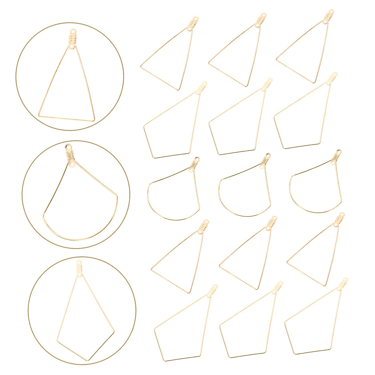 150 Pcs DIY Earring Hoop Earrings Parts Earrings Wire Hoops Earring Components Earrings Beading Jewelry Craft Art Accessories Earring Findings Charms Pendant Frame DIY Charm Ring