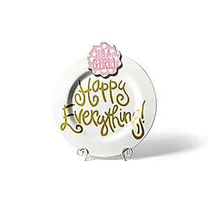 HAPPY EVERYTHING! White Stripe Big Round Platter