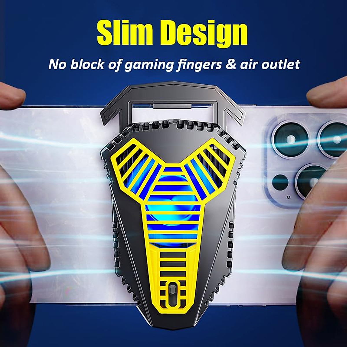 Semiconductor Phone Cooling Fan, Phone Cooler for iPhone Android Smartphones, Mobile Phone Radiator Heatsink (with 9 Finger Sleeves)