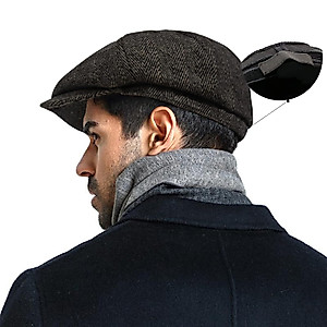 Men's Vintage Newsboy Gatsby Hat Blend Wool Flat Ivy Cabbie Autumn Winter Cap Boyfriend Gift M