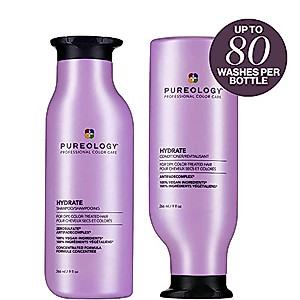 Pureology Hydrate Moisturizing Shampoo | For Medium to Thick Dry, Color Treated Hair | Sulfate-Free | Vegan