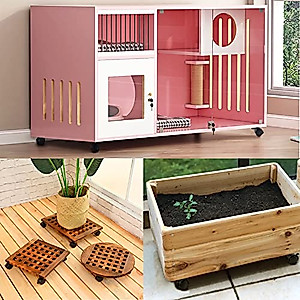 CRLGO 4 Pcs 1.5" Nylon Plastic Swivel Casters Wheel with Brakes, M6 Nylon Furniture Wheel Replacement, Swivel Cart Wheels, Workbench Small Casters