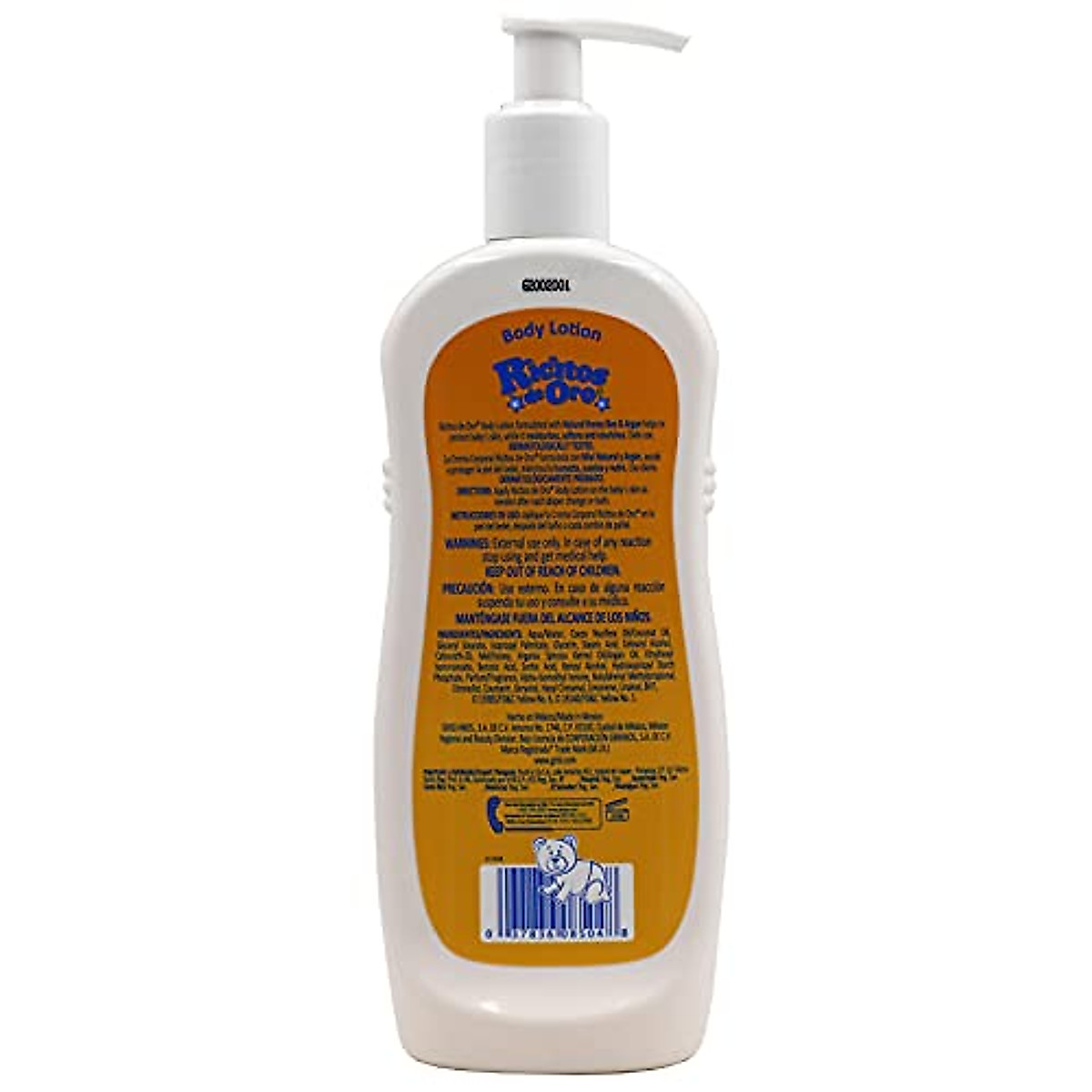 Ricitos de Oro Honey and Argan Baby Body Lotion That Helps Smooth Baby Skin -Hypoallergenic with Honey Bee Extract Delicious Scent, 2-Pack of 12.8 FL Oz Each, 2 Bottles.