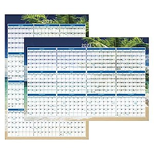 Office Depot® Brand Reversible Erasable Wall Calendar, 36" x 24", Paradise, January To December 2023, ODUS2201-001