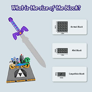 Xunsan Master Sword Building Kit, Micro Hyrule Castle Building Toys, Perfect BOTW Building Décor Set, Detachable Desktop Decorations, Birthday Gifts for Kids Boys Ages 6+ (388 Pieces)