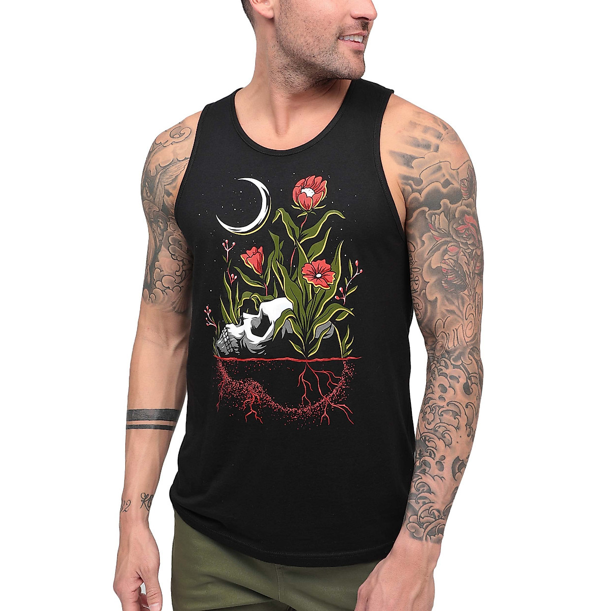INTO THE AM Final Rest Graphic Tank Tops for Men - Summer Beach Sleeveless Fashion Men's Tank Tops (Black, Large)