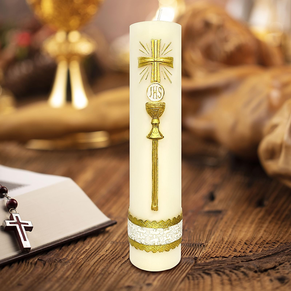Religious Candles Catholic,Prayer Candles for Church Devotional Saint Blessed Mexican Gift,Baptism Candle,Cirios Religiosos Catolicos,Jesus Candle,Cross Candle,Cirio Pascual,Veladoras Mexicanas