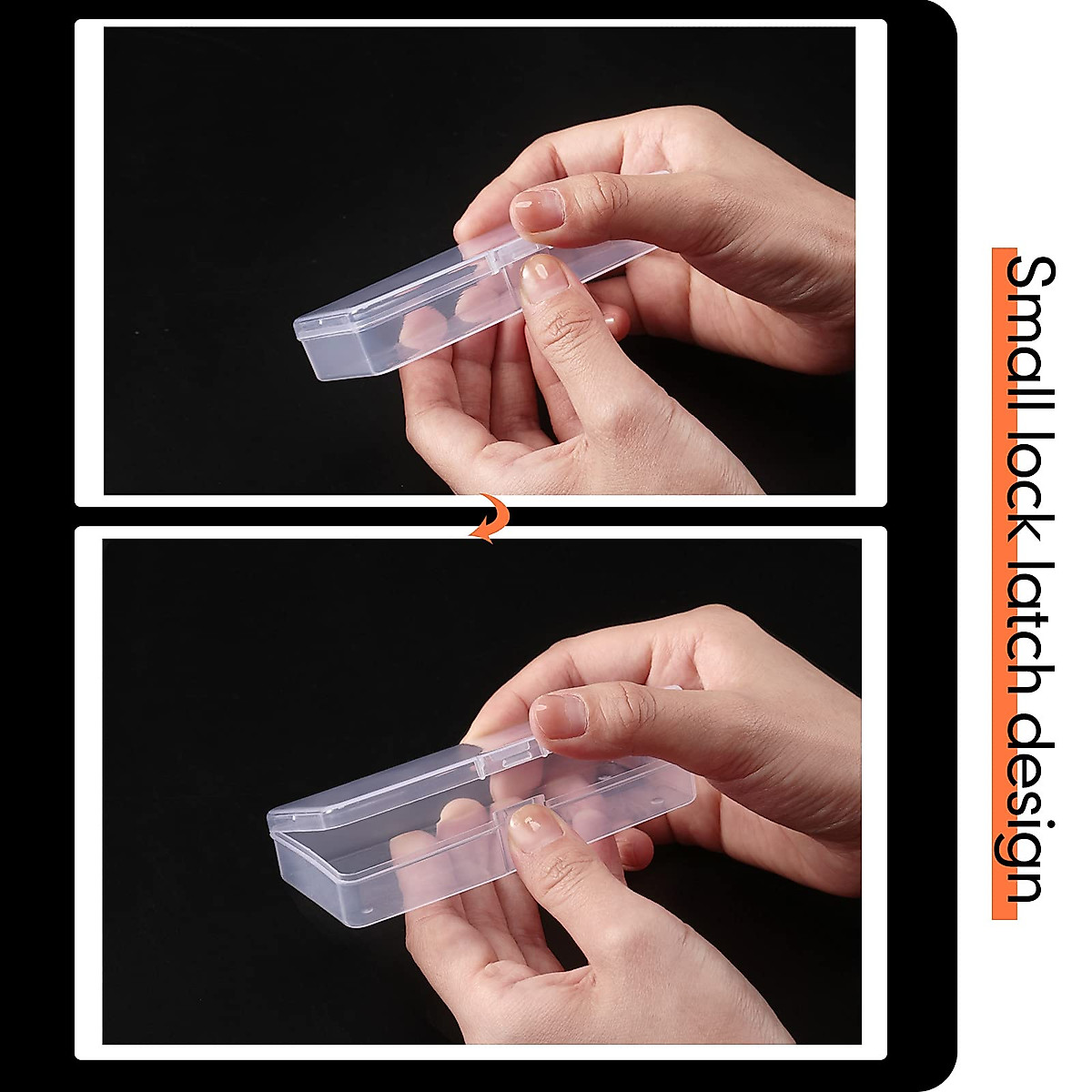 18 Pieces Small Plastic Case Small Storage Containers Clear Storage Case Small Plastic Box with Lid Containers for Bobby Pin Swab, Craft, Jewelry, Coin, Screw, Bead, 3.9 x 1.6 x 0.6 Inch