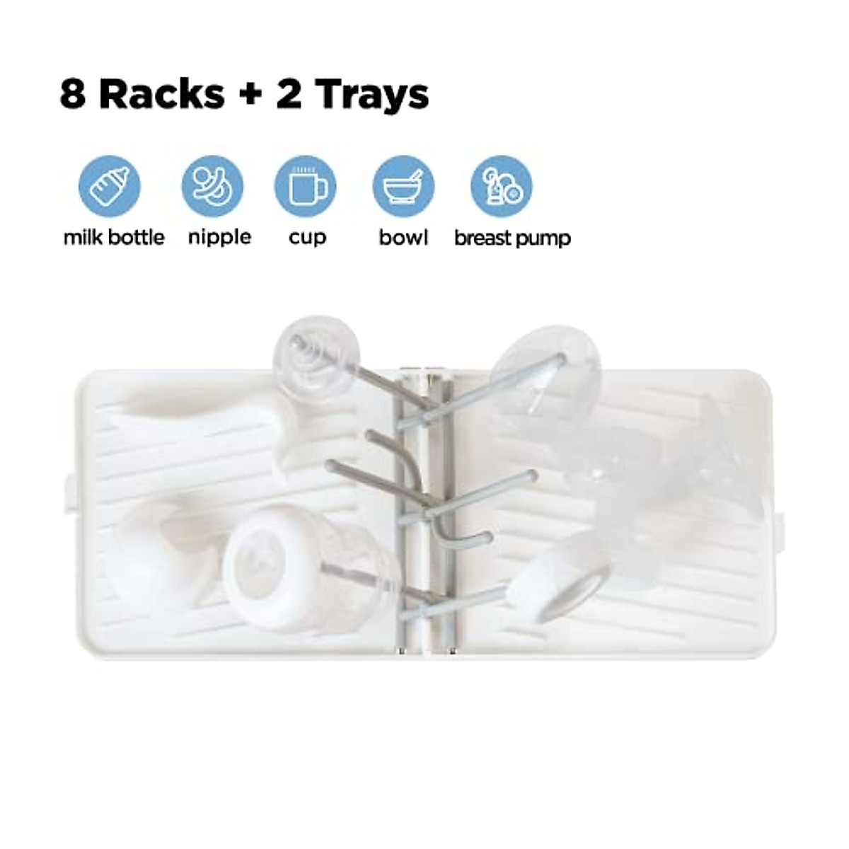 YOJAVU Baby Bottle Drying Rack, White