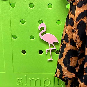 BOGLETS - Flamingo Charm Compatible with Bogg Bags, Simply Southern Totes, and Other Similar Beach Bags (Flamingo)…